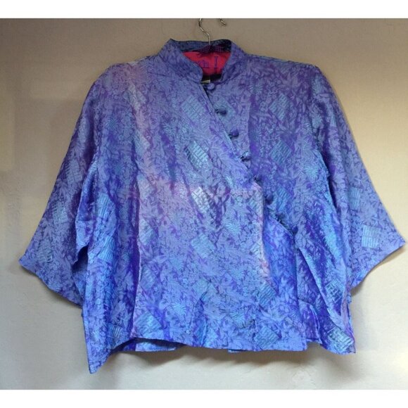 Norm Thompson | Tops | Vintage Norm Thompson Womens Large Blue Floral ...